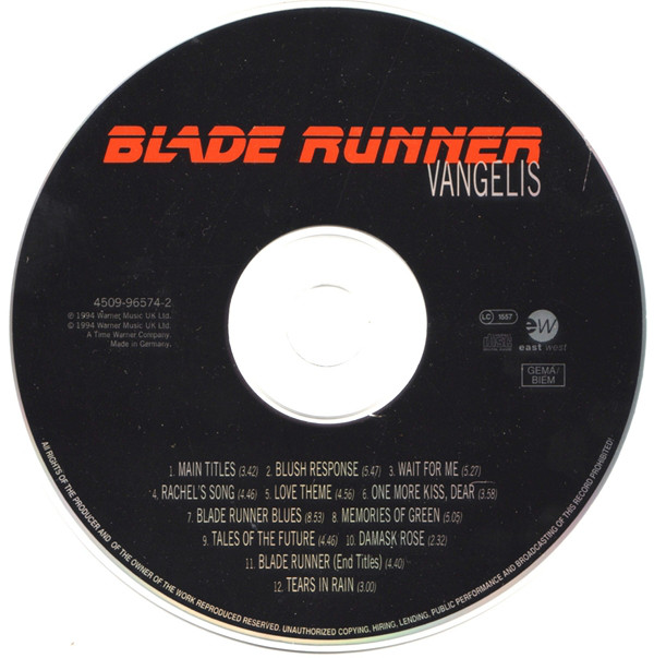 Vangelis Blade Runner : CD | CD Covers | Cover Century | Over 1.000.000 ...